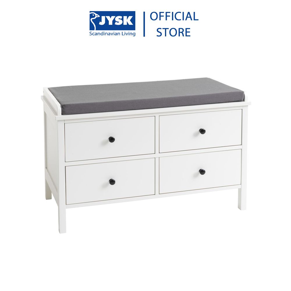 Ghế băng | JYSK Terpet | 4 ngăn kéo gỗ công nghiệp trắng | R81xS40xC52cm