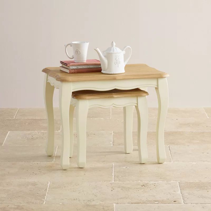 Bộ bàn xếp lồng Bella gỗ sồi